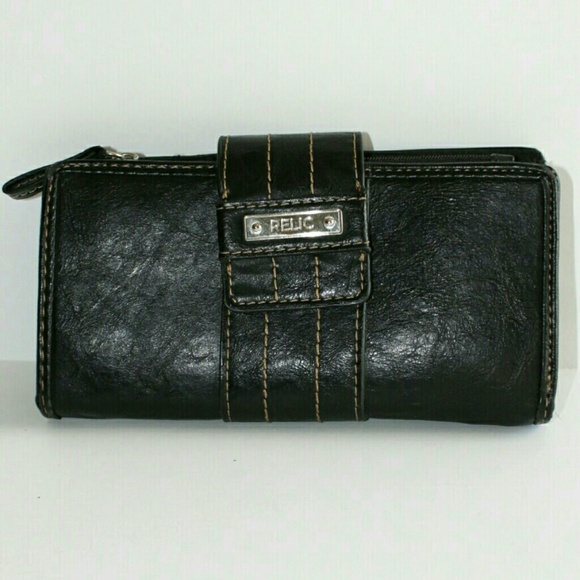 Relic | Bags | Relic Womans Black Distressed Faux Leather Wallet | Poshmark